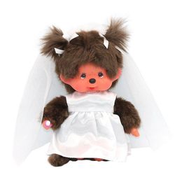 Monchhichi Plüschfigur Braut Mädchen 20 cm Monchhichi Puppe im Hochzeits-Kleid & Schleier