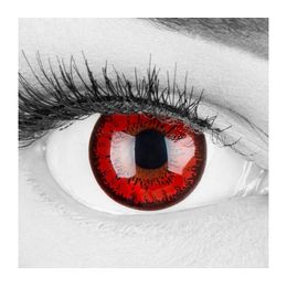 MeralenS Monatslinsen 'Red Flower' Farbige Rote Crazy Fun Kontaktlinsen Mit & Ohne Stärke