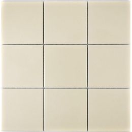 Mosani Mosaikfliesen Mosaik Fliese Wand Keramik beige glänzend Fliese WC Bad Küche