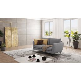 S-Style Möbel 2-Sitzer Modernes Sofa Benita mit Silber Metall Füßen