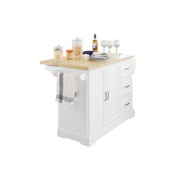 sobuy Küchenwagen FKW41, Küchenschrank Sideboard Kücheninsel mit erweiterbarer Arbeitsfläche