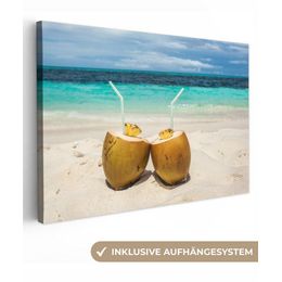 OneMillionCanvasses® OneMillionCanvasses® Leinwandbild Kokosnüsse Karibik Strand