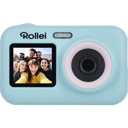 Rollei Sportsline Fun Digitale Kompaktkamera Grün, 5 x opt. Zoom, 2.4-Zoll-Display an der Rückseite, 1.3-Zoll-Selfie-Display Frontseite