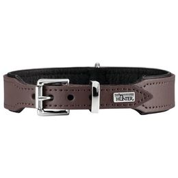 Hunter - Halsband Basic - Hundehalsband Gr Halsumfang 34-38 cm braun/schwarz