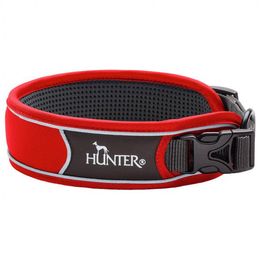Hunter - Collar Divo - Hundehalsband Gr Halsumfang 45-55 cm - Breite 4,5 cm rot/grau
