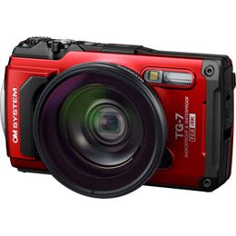 Olympus Tough TG-7 Kompaktkamera (12 MP, 4x opt. Zoom, Bluetooth, WLAN (Wi-Fi), rot