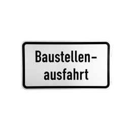 BauSupermarkt24 Metallschild ORIGINAL Verkehrszeichen Nr. 1007-33 * Baustellenausfahrt * StVO Zusat