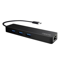 Logilink UA0313 USB-C® (USB 3.2 Gen 2) Multiport Hub Schwarz