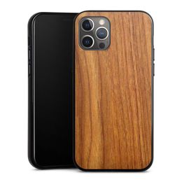 DeinDesign iPhone 12 Pro Handy Silikon H&uuml;lle Case schwarz Handyh&uuml;lle Larch Wood Wooden Look