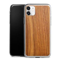 DeinDesign iPhone 11 Handy Slim Case Silikon Handyh&uuml;lle transparent H&uuml;lle extra d&uuml;nn Wooden Look Larch Wood Silikon Slim Case