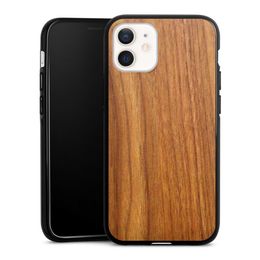 DeinDesign iPhone 12 mini Handy Silikon H&uuml;lle Case schwarz Handyh&uuml;lle Larch Wood Wooden Look
