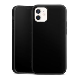 DeinDesign iPhone 12 mini Handy Premium Silikon H&uuml;lle Handyh&uuml;lle schwarz Case Colour Black Unicoloured Silikon Premium Case