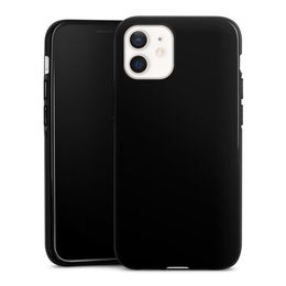 DeinDesign iPhone 12 mini Handy Silikon H&uuml;lle Case schwarz Handyh&uuml;lle Colour Black Unicoloured