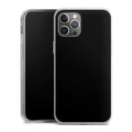 DeinDesign iPhone 12 Pro Max Handy Silikon H&uuml;lle Case transparent Handyh&uuml;lle Colour Black Unicoloured Silikon Case