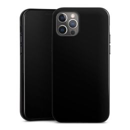 DeinDesign iPhone 12 Pro Handy Silikon H&uuml;lle Case schwarz Handyh&uuml;lle Colour Black Unicoloured