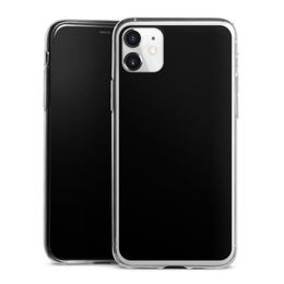 DeinDesign iPhone 11 Handy Slim Case Silikon Handyh&uuml;lle transparent H&uuml;lle extra d&uuml;nn Colour Black Unicoloured Silikon Slim Case