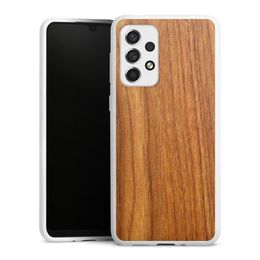 DeinDesign Galaxy A33 5G Handy Silikon H&uuml;lle Case wei&szlig; Handyh&uuml;lle Larch Wooden Look Wood Silikon Case