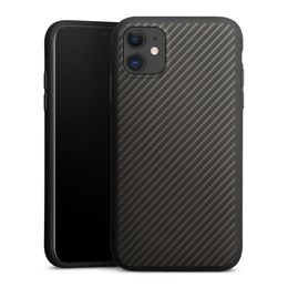 DeinDesign iPhone 11 Handy Premium Silikon H&uuml;lle Handyh&uuml;lle schwarz Case Muster Carbon Metallic Look Silikon Premium Case
