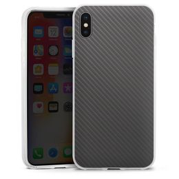 DeinDesign iPhone Xs Max Handy Silikon H&uuml;lle Case transparent Handyh&uuml;lle Carbon Metallic Look Muster Silikon Case