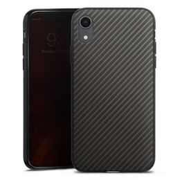 DeinDesign iPhone Xr Handy Silikon H&uuml;lle Case schwarz Handyh&uuml;lle Carbon Metallic Look Muster