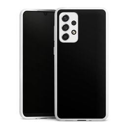 DeinDesign Galaxy A33 5G Handy Silikon H&uuml;lle Case wei&szlig; Handyh&uuml;lle Unicoloured Black Colour Silikon Case