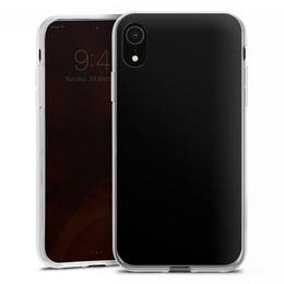 DeinDesign iPhone Xr Handy Silikon H&uuml;lle Case transparent Handyh&uuml;lle Colour Black Unicoloured Silikon Case