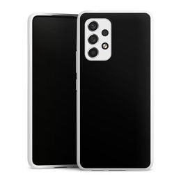 DeinDesign Galaxy A53 5G Handy Silikon H&uuml;lle Case wei&szlig; Handyh&uuml;lle Unicoloured Black Colour Silikon Case