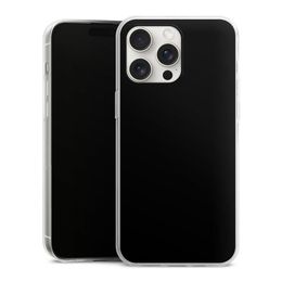 DeinDesign iPhone 15 Pro Max Handy Silikon H&uuml;lle Case transparent Handyh&uuml;lle Colour Black Unicoloured Silikon Case