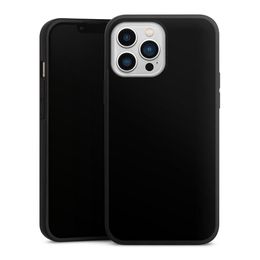 DeinDesign iPhone 13 Pro Max Handy Premium Silikon H&uuml;lle Handyh&uuml;lle schwarz Case Colour Black Unicoloured Silikon Premium Case