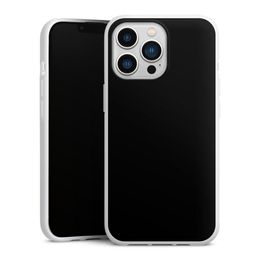 DeinDesign iPhone 13 Pro Handy Silikon H&uuml;lle Case wei&szlig; Handyh&uuml;lle Colour Black Unicoloured Silikon Case