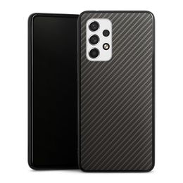 DeinDesign Galaxy A53 5G Handy Silikon H&uuml;lle Case schwarz Handyh&uuml;lle Carbon Muster Metallic Look
