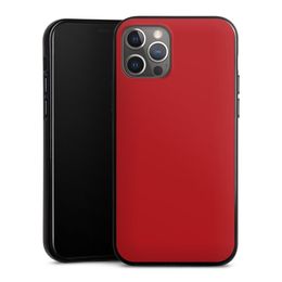 DeinDesign iPhone 12 Pro Handy Silikon H&uuml;lle Case schwarz Handyh&uuml;lle Red Unicoloured Colour