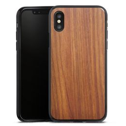 DeinDesign iPhone X Handy Silikon H&uuml;lle Case schwarz Handyh&uuml;lle Larch Wood Wooden Look