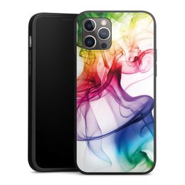 DeinDesign iPhone 12 Pro Handy Premium Silikon H&uuml;lle Handyh&uuml;lle schwarz Case Rainbow Colour Water Silikon Premium Case