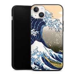 DeinDesign iPhone 14 Handy Premium Silikon H&uuml;lle Handyh&uuml;lle schwarz Case Katsushika Hokusai Die Gro&szlig;e Welle Vor Kanagawa Kunst Silikon Premium Case