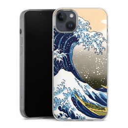 DeinDesign iPhone 14 Plus Handy Silikon H&uuml;lle Case transparent Handyh&uuml;lle Katsushika Hokusai Die Gro&szlig;e Welle Vor Kanagawa Kunst Silikon Case