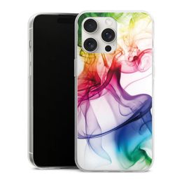 DeinDesign iPhone 15 Pro Max Handy Silikon H&uuml;lle Case transparent Handyh&uuml;lle Rainbow Colour Water Silikon Case