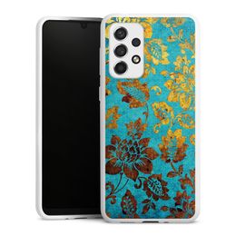 DeinDesign Galaxy A33 5G Handy Silikon Hülle Case weiß Handyhülle Flowers Ornament Vintage Silikon Case