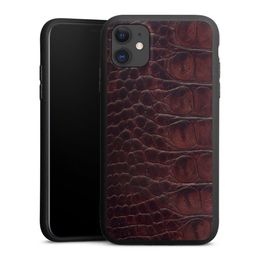 DeinDesign iPhone 11 Handy Premium Silikon H&uuml;lle Handyh&uuml;lle schwarz Case Leather Crocodile Animal Print Silikon Premium Case