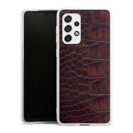 DeinDesign Galaxy A33 5G Handy Silikon H&uuml;lle Case transparent Handyh&uuml;lle Animal Print Crocodile Leather Silikon Case