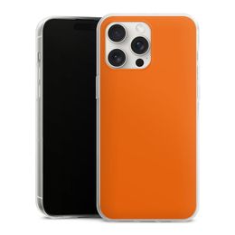 DeinDesign iPhone 15 Pro Max Handy Silikon H&uuml;lle Case transparent Handyh&uuml;lle Orange Unicoloured Colour Silikon Case
