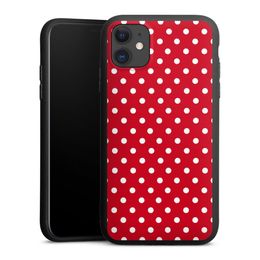 DeinDesign iPhone 11 Handy Premium Silikon H&uuml;lle Handyh&uuml;lle schwarz Case Points Polka Dots Retro Silikon Premium Case