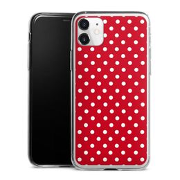 DeinDesign iPhone 11 Handy Slim Case Silikon Handyh&uuml;lle transparent H&uuml;lle extra d&uuml;nn Points Polka Dots Retro Silikon Slim Case