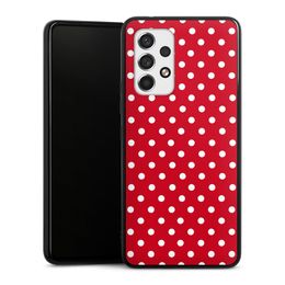 DeinDesign Galaxy A53 5G Handy Silikon H&uuml;lle Case schwarz Handyh&uuml;lle Retro Polka Dots Points