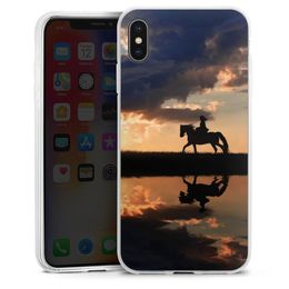 DeinDesign iPhone Xs Max Handy Silikon H&uuml;lle Case transparent Handyh&uuml;lle Sunset Horseback Riding Horse Silikon Case
