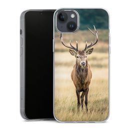 DeinDesign iPhone 14 Plus Handy Silikon H&uuml;lle Case transparent Handyh&uuml;lle Forrest Deer Meadow Silikon Case