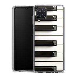 DeinDesign Galaxy A12 Handy Silikon H&uuml;lle Case transparent Handyh&uuml;lle Piano Music Klavier Silikon Case