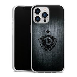 DeinDesign iPhone 13 Pro Handy Silikon H&uuml;lle Case wei&szlig; Handyh&uuml;lle Sg Dynamo Dresden Official Licensed Product Vintage Silikon Case