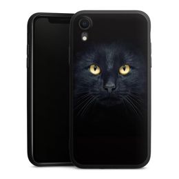 DeinDesign iPhone Xr Handy Premium Silikon H&uuml;lle Handyh&uuml;lle schwarz Case Eye Cat Black Silikon Premium Case