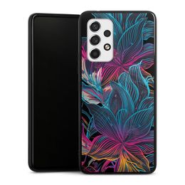 DeinDesign Galaxy A53 5G Handy Silikon H&uuml;lle Case schwarz Handyh&uuml;lle Colourful Neon Flowers